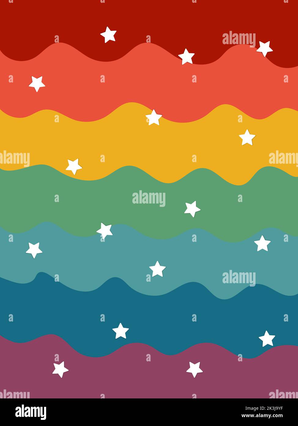 Rainbow striped background in pastel colors. Rainbow and stars. Vector ...