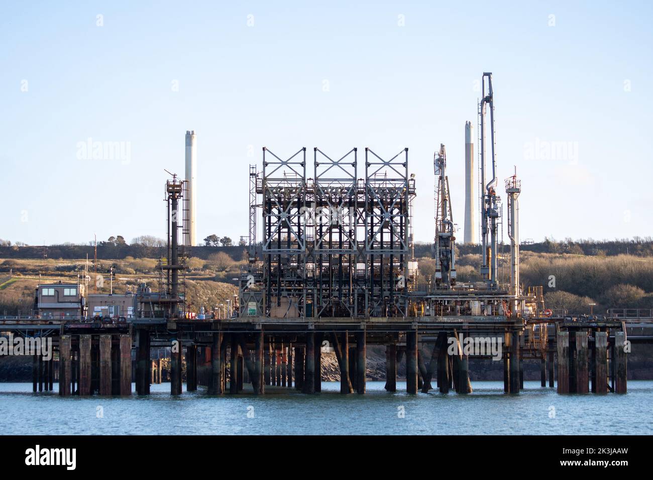 The gas and oil terminal for tankers Stock Photo - Alamy