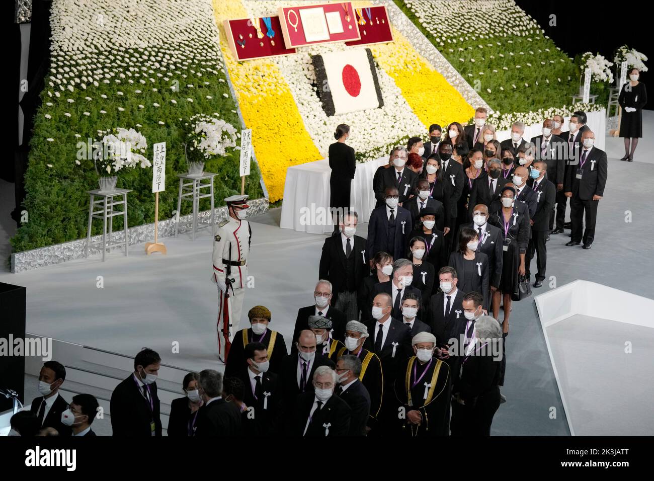 Tokyo, JPN. 27th Sep, 2022. Guests attend the state funeral of ...