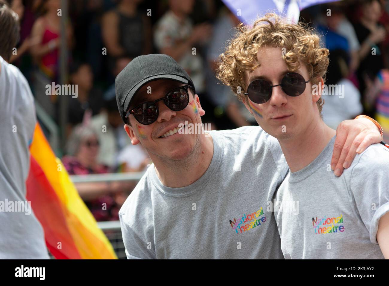 The representatives of the National theatre with pride colored logo on ...