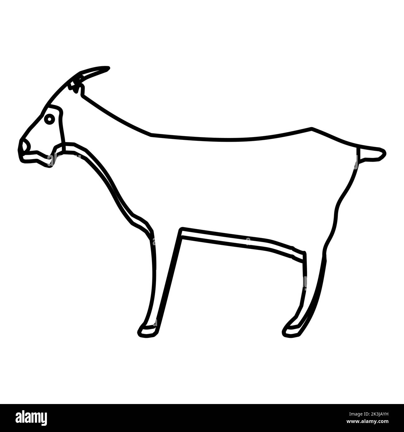 Icon goat animal vector illustration line and sheep outline design with ...