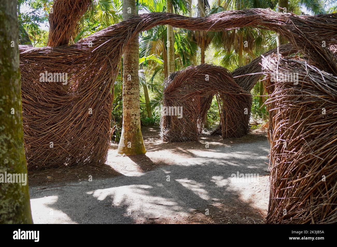 brown statues made out of sticks outdoors Stock Photo - Alamy