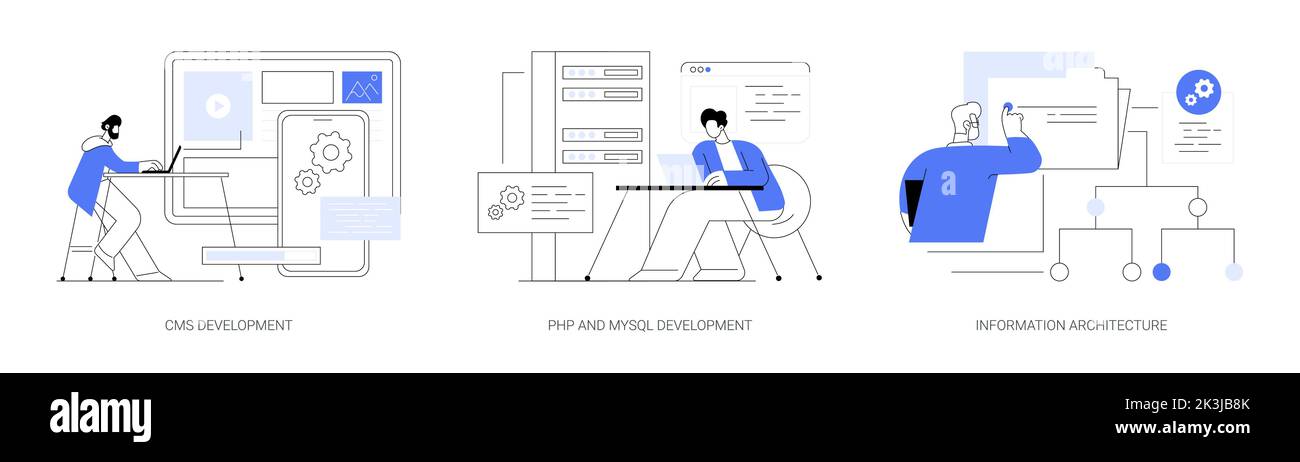 Backend development abstract concept vector illustrations Stock Vector ...