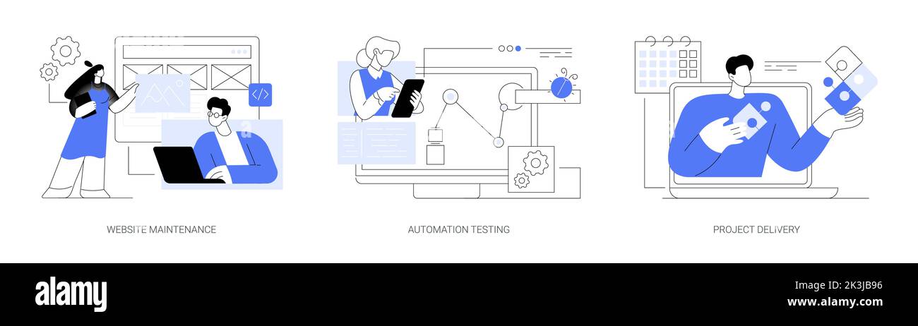 Web development and support abstract concept vector illustrations Stock ...