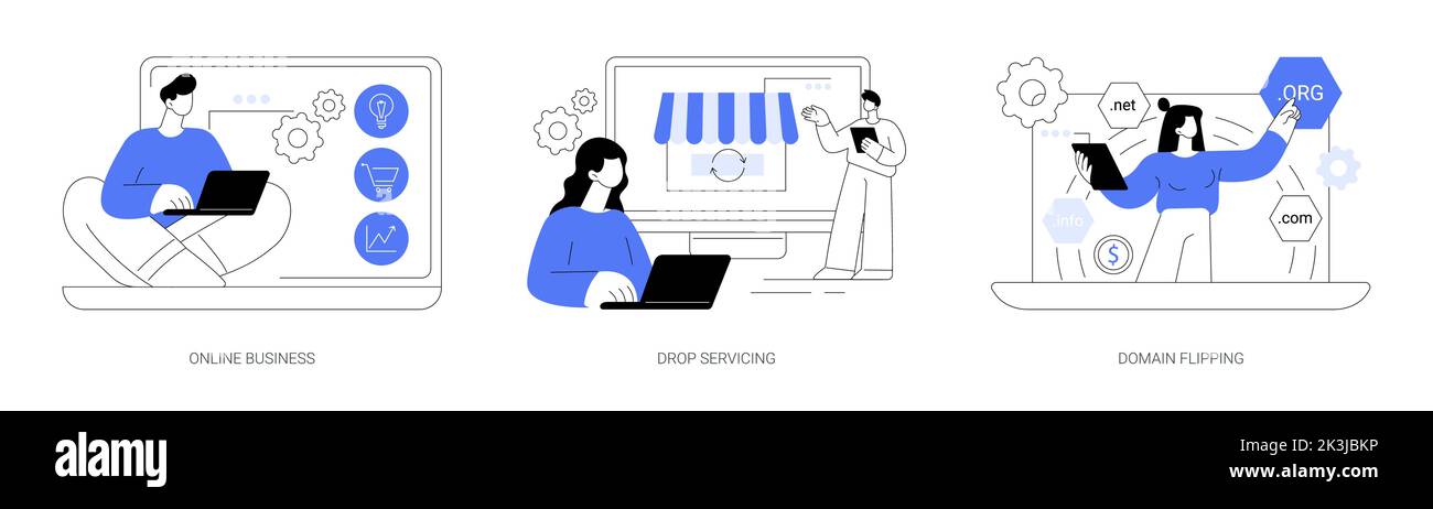 Online business abstract concept vector illustrations Stock Vector ...