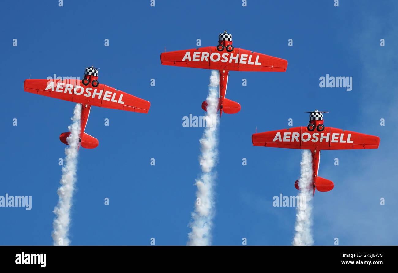 Aeroshell aerial acrobatics team at an airshow in Mirabel Quebec Stock ...