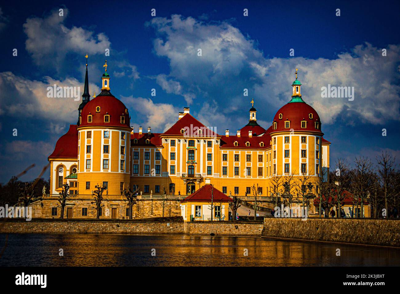 The Moritzburg Castle or Palace, a Baroque palace in Moritzburg, in the ...