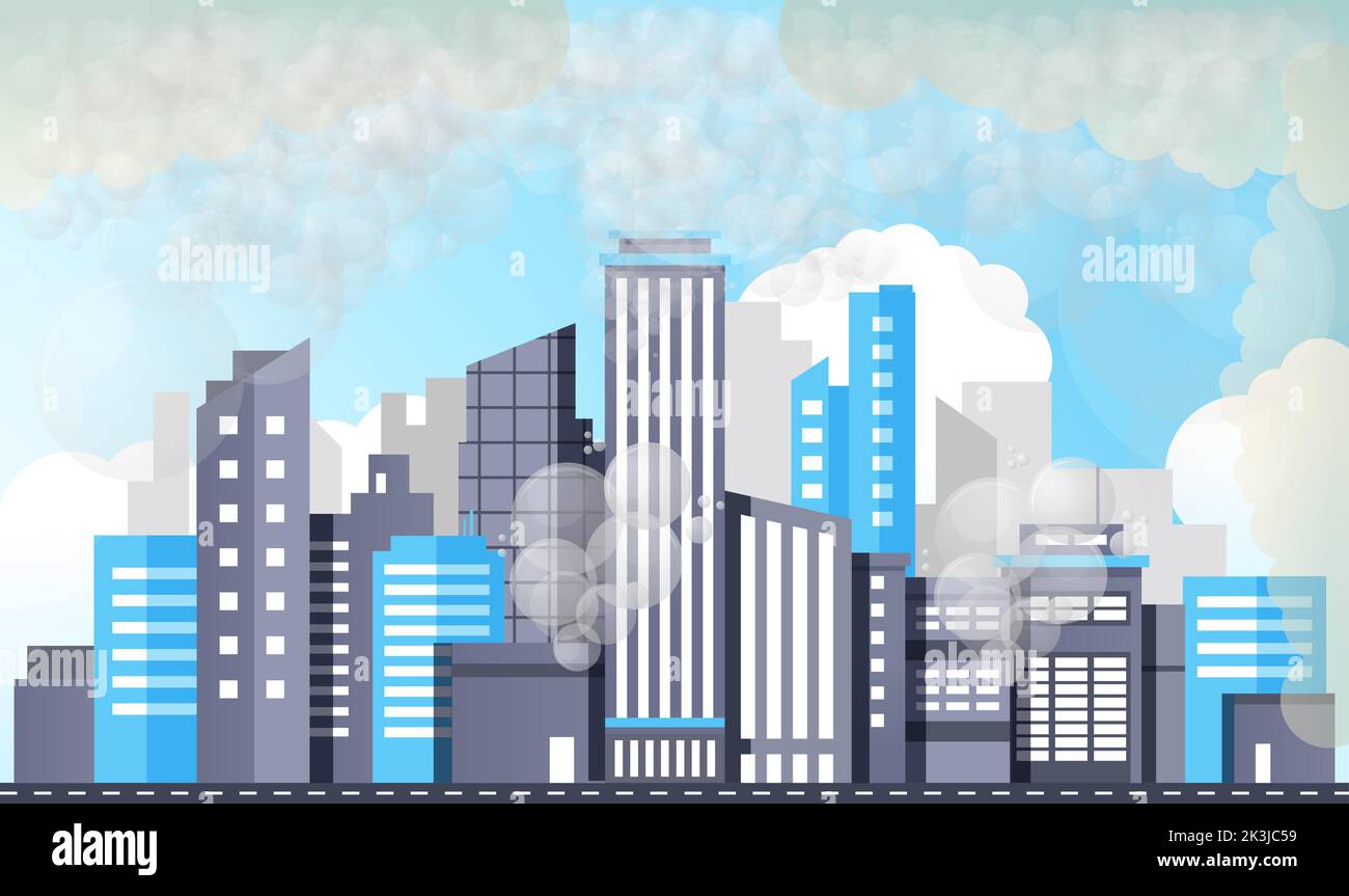 Urban City Pollution - Smog - Illustration as EPS 10 File Stock Vector ...