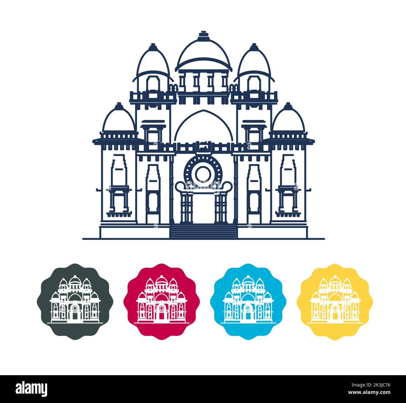 Kolkata City - Belur Math - Icon Illustration as EPS 10 File Stock Vector Image & Art - Alamy