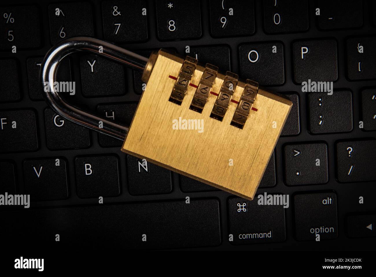 Internet and data security concept. Padlock on computer keyboard Stock ...