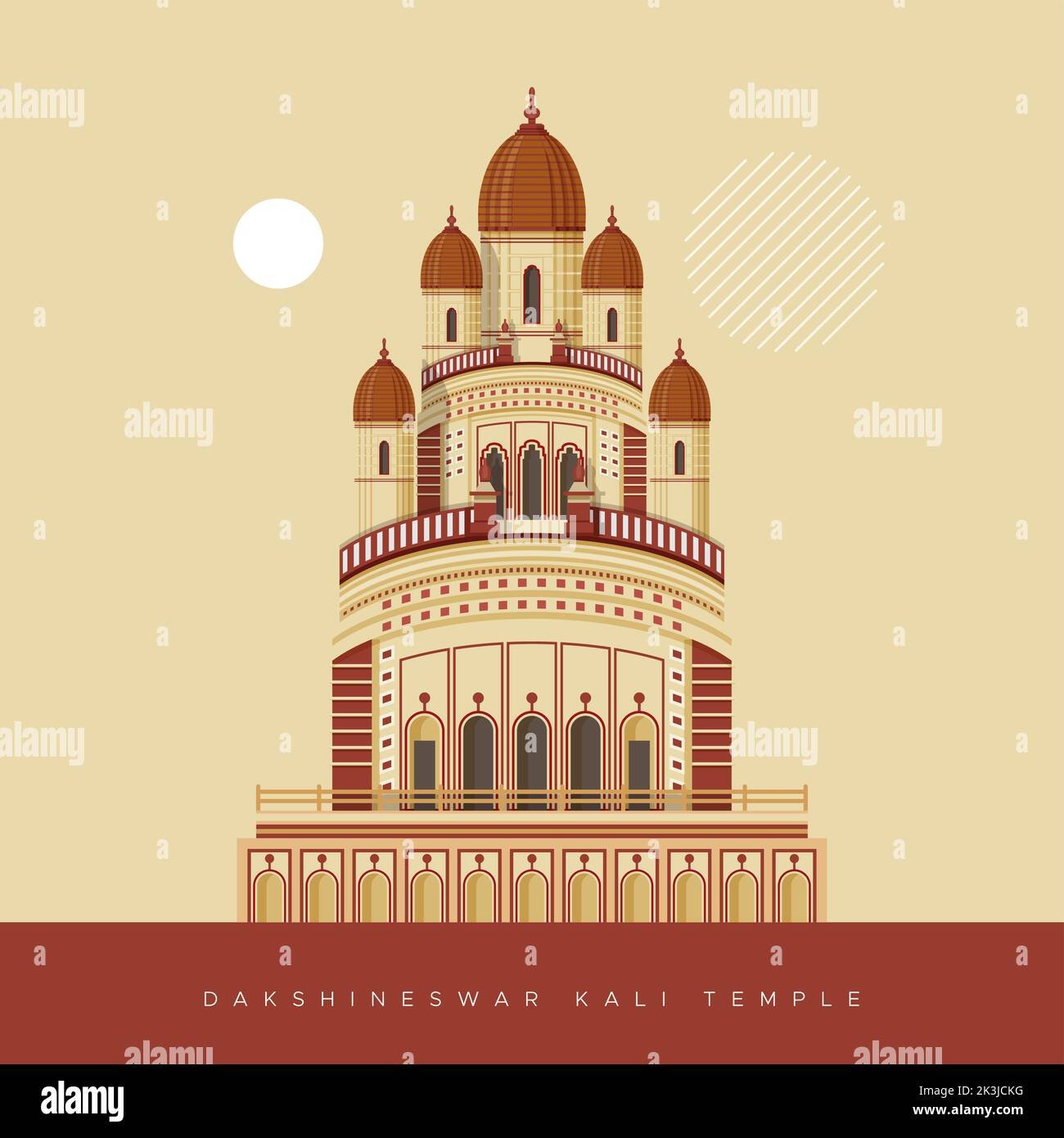 Kolkata City Dakshineswar Kali Temple Icon Illustration As Eps 10 File Stock Vector Image