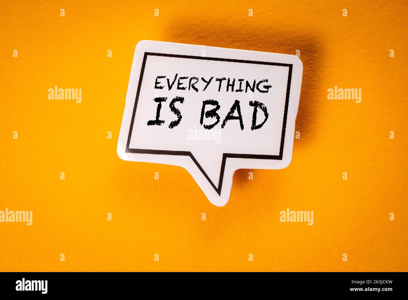 Everything is bad. Speech bubble with text on yellow background Stock ...