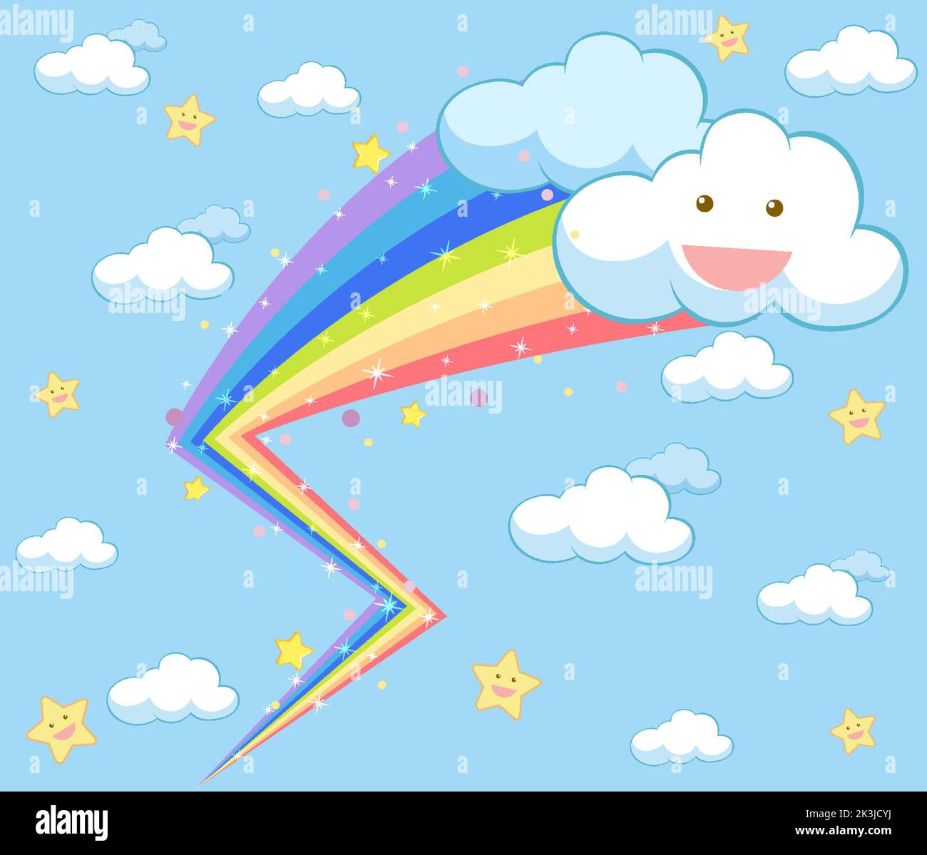 Cute pastel rainbow background illustration Stock Vector Image & Art ...