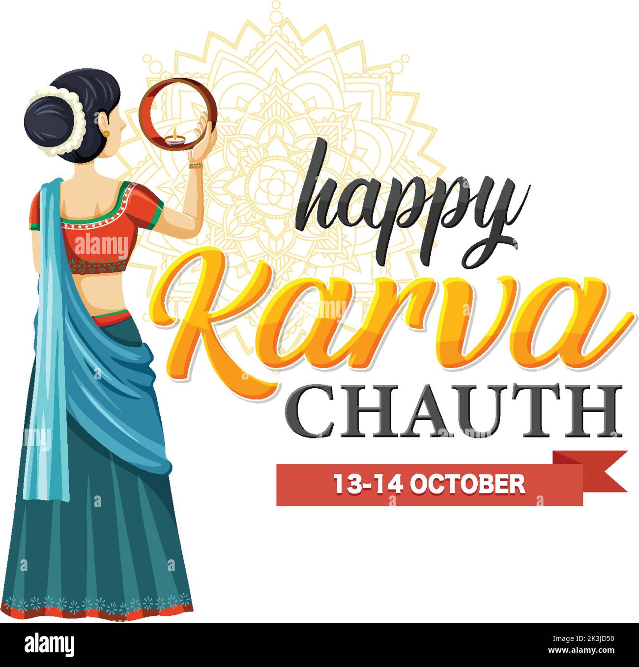 Happy Karva Chauth Day Banner Design illustration Stock Vector Image ...