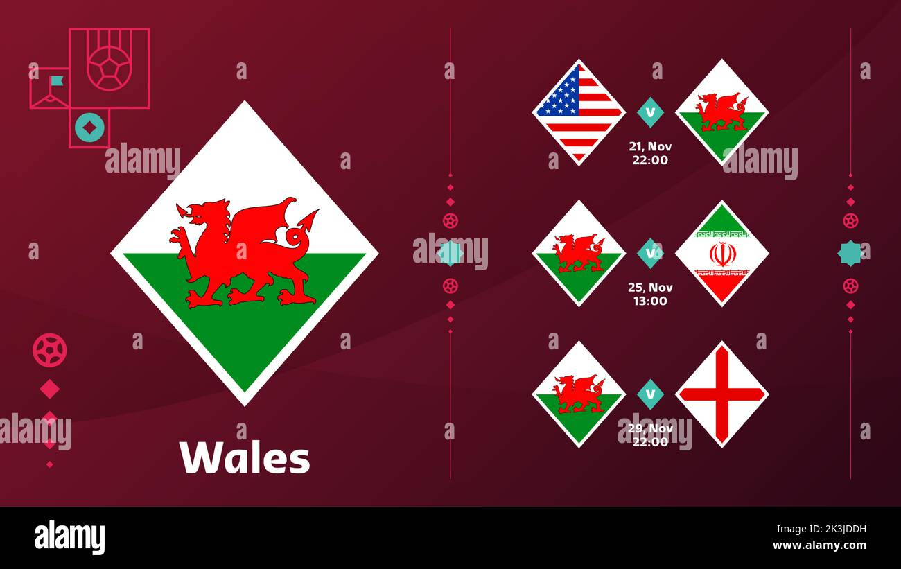 wales national team Schedule matches in the final stage at the 2022 ...