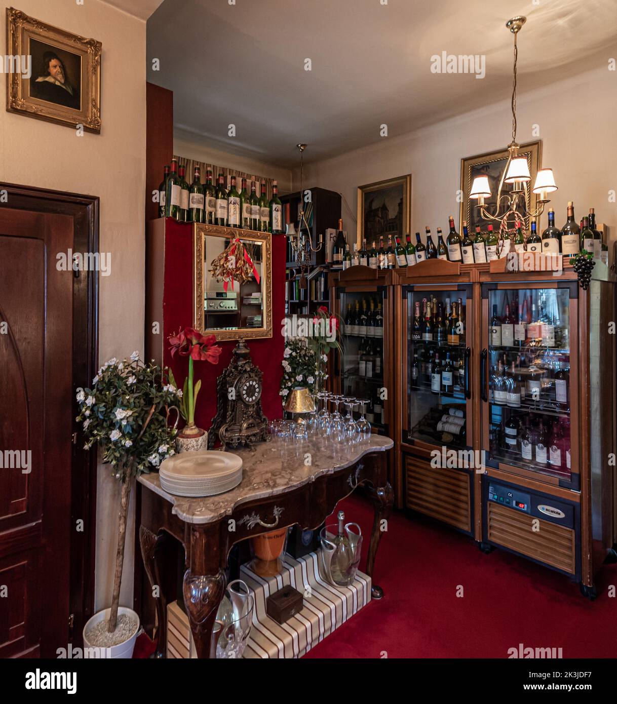 Prague - Czech Republic - 08 01 2020 Decorated interior design of the ...
