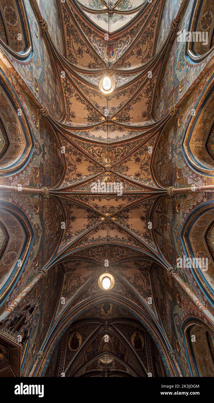 Prague - Czech Republic - 08 01 2020 Decorated ceiling of the Saint ...