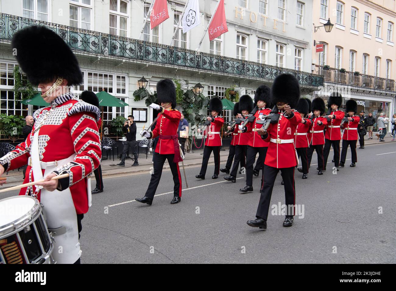 Windsor, Berkshire, UK. 27th September, 2022. The Changing of the Guard is now taking place ...