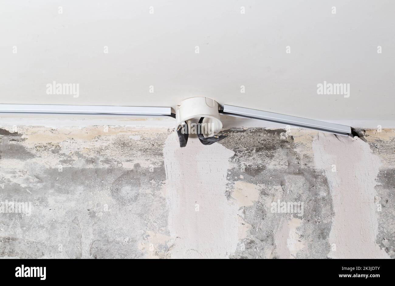 Installation of electrical wires and junction boxes in the building ...