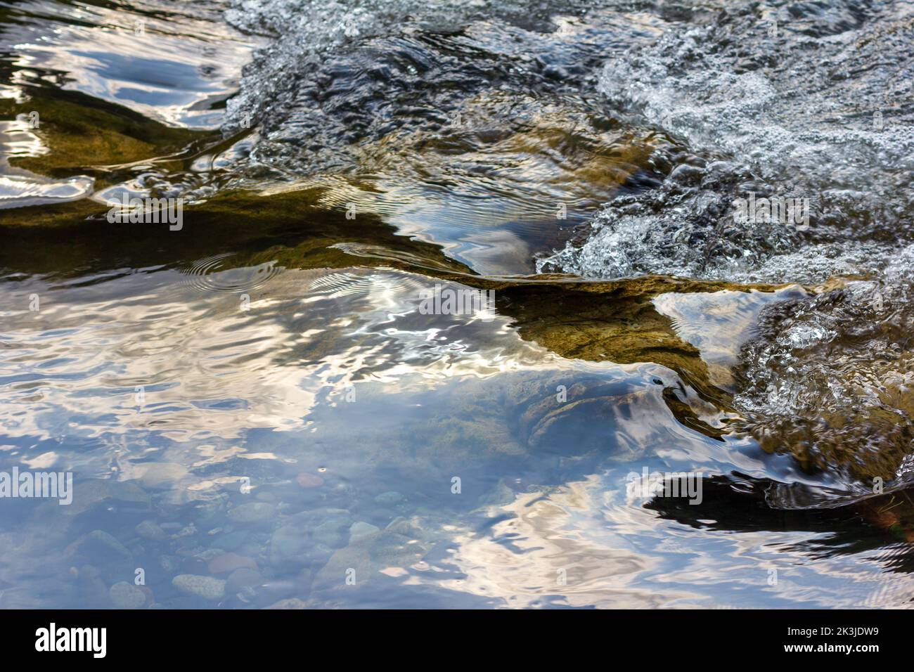 water flow of a mountain river with clear water close-up Stock Photo ...