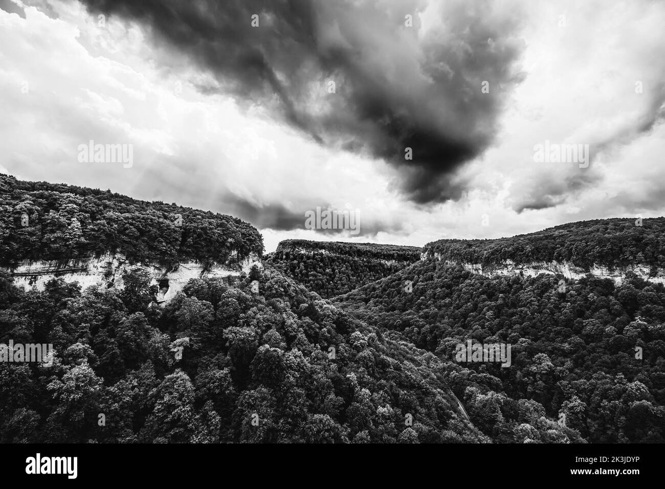 beautiful landscape overlooking the Una - Koz mountain range with ...