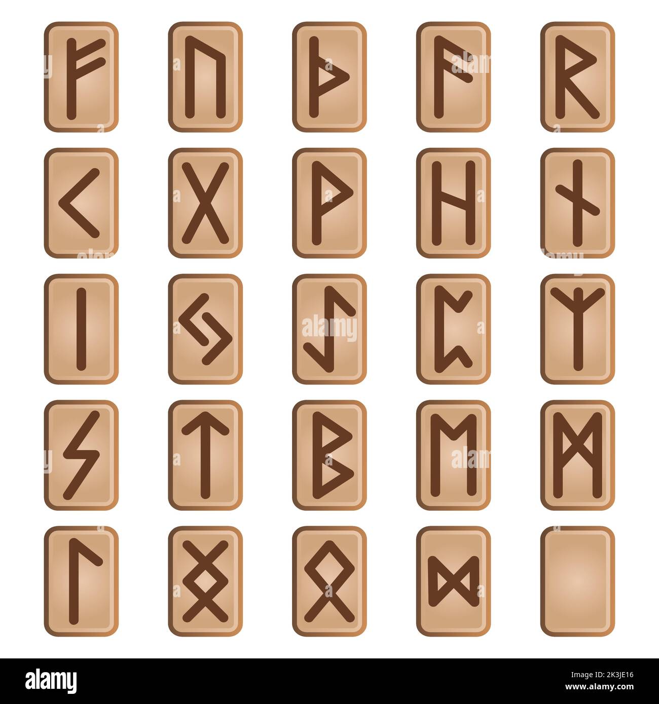 Set of game runes, nordic ancient alphabet, viking celtic futark ...