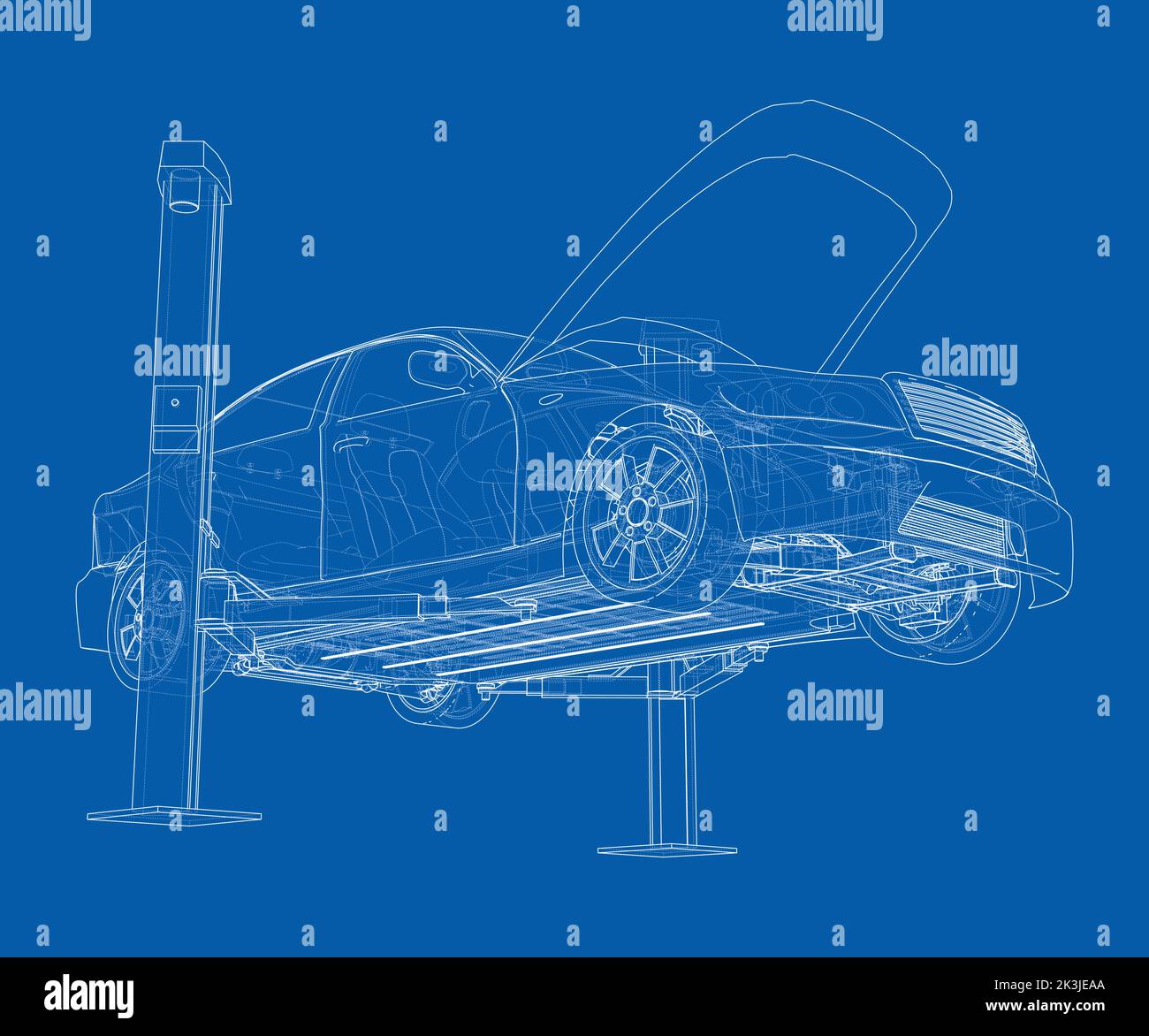 Car lift stand tower with car. Vector Stock Vector Image & Art - Alamy