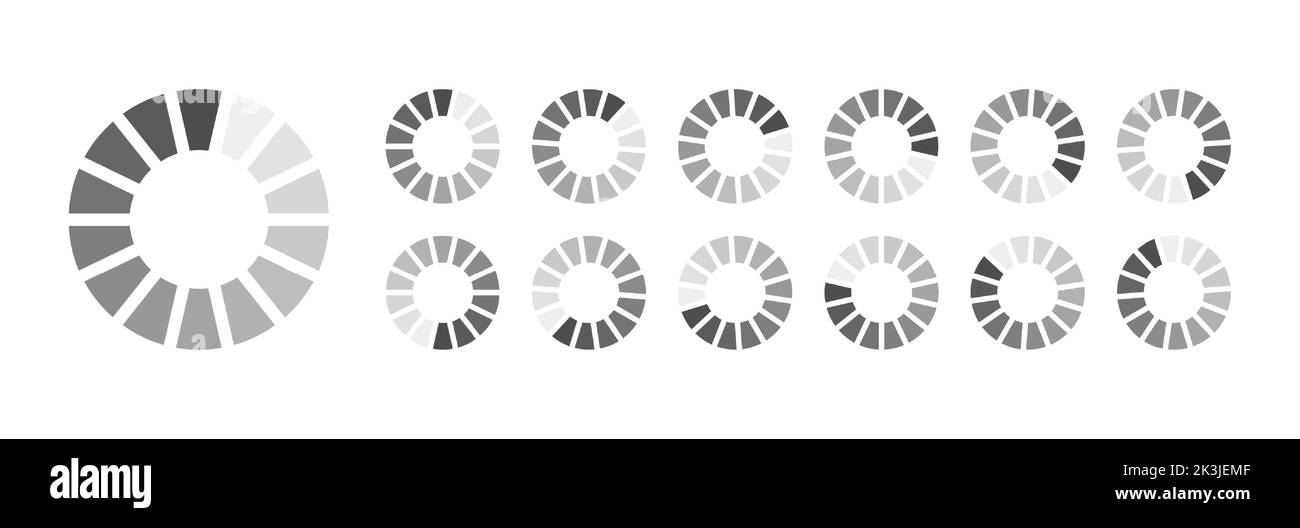 Circular Loading Buffering Icons Vector Video Ready for Animation Gif All Keyframes Frames ...