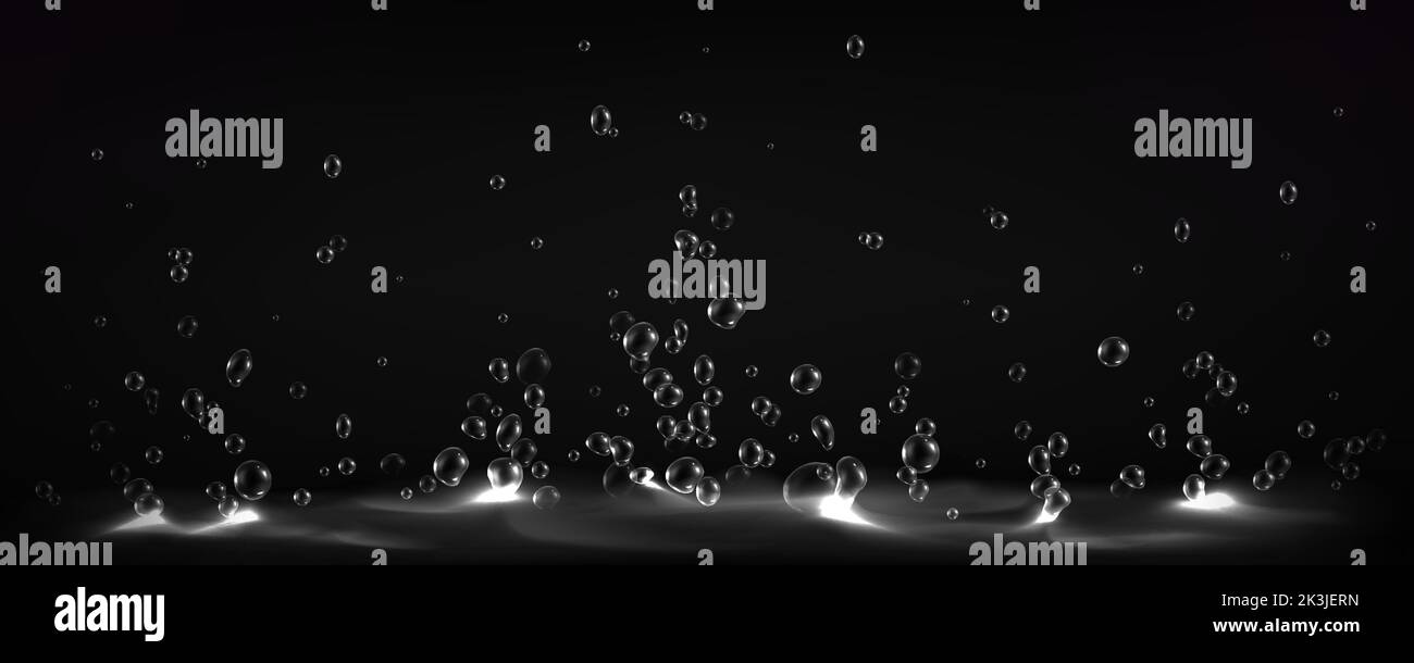 Boiling water, abstract background with air bubbles on liquid surface ...