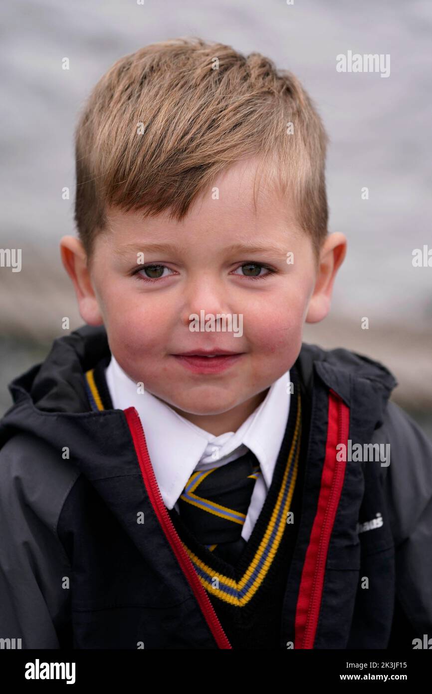 Four-year-old Theo Crompton who presented a posy of flowers to Prince ...