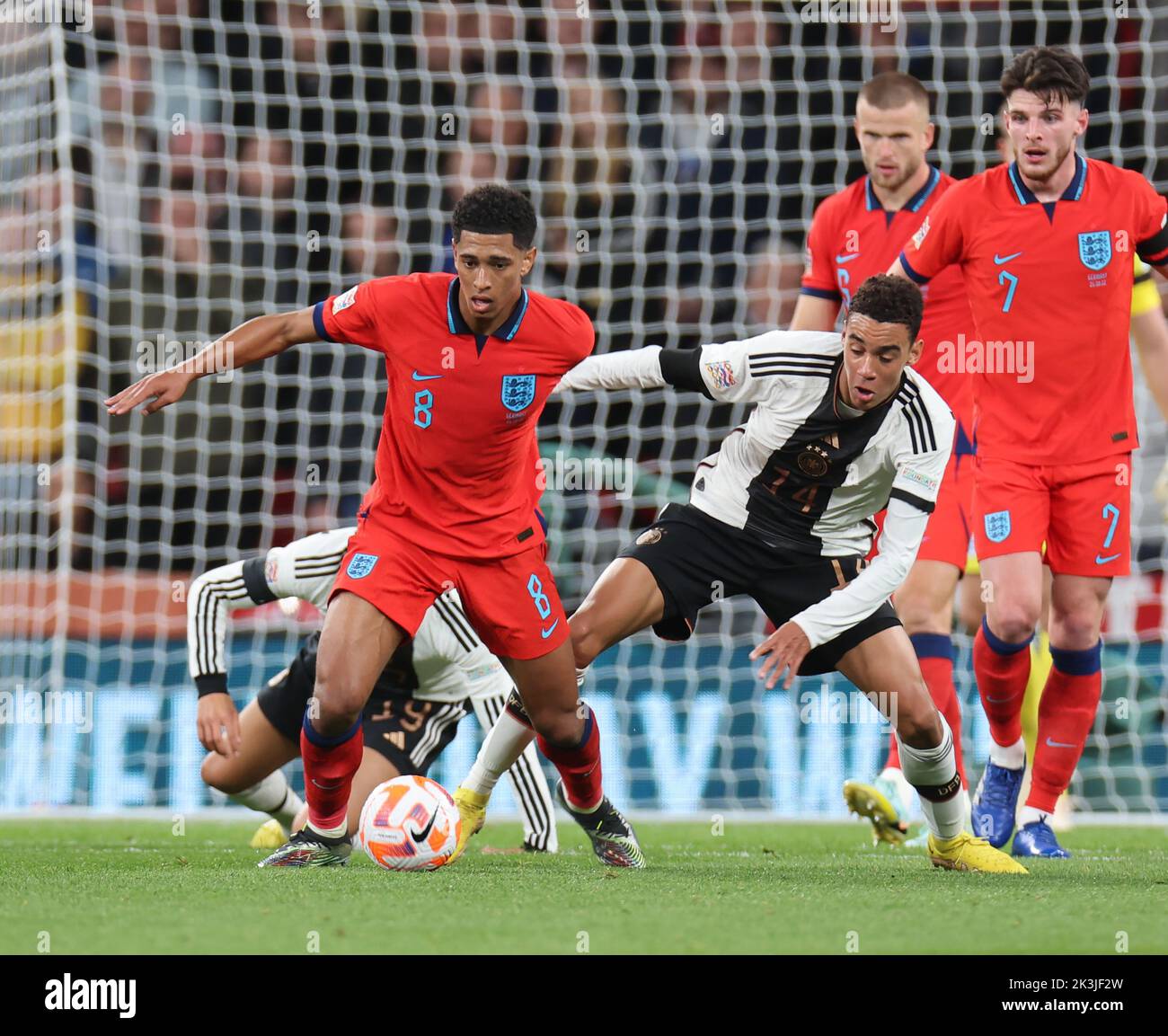 LONDON ENGLAND - SEPTEMBER 26 :L-R Jude Bellingham (Borussia Dortmund ...