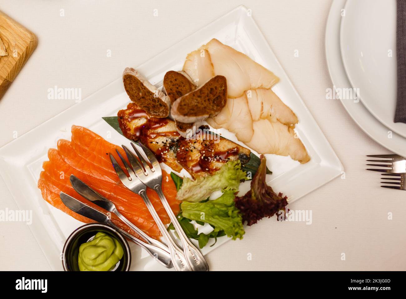 catering food, buffet table. Top view Stock Photo - Alamy