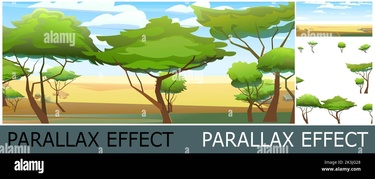 Thickets landscape Africa. Image from layers for overlay with parallax ...