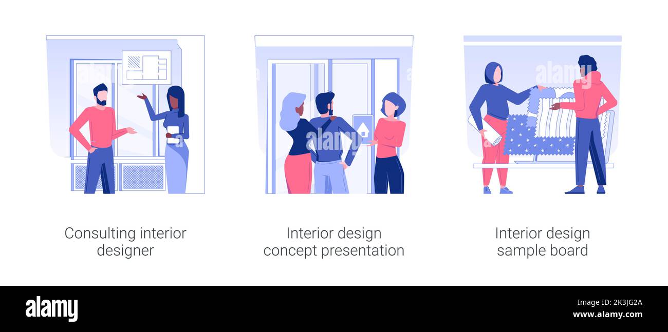 Interior design services isolated concept vector illustration set ...