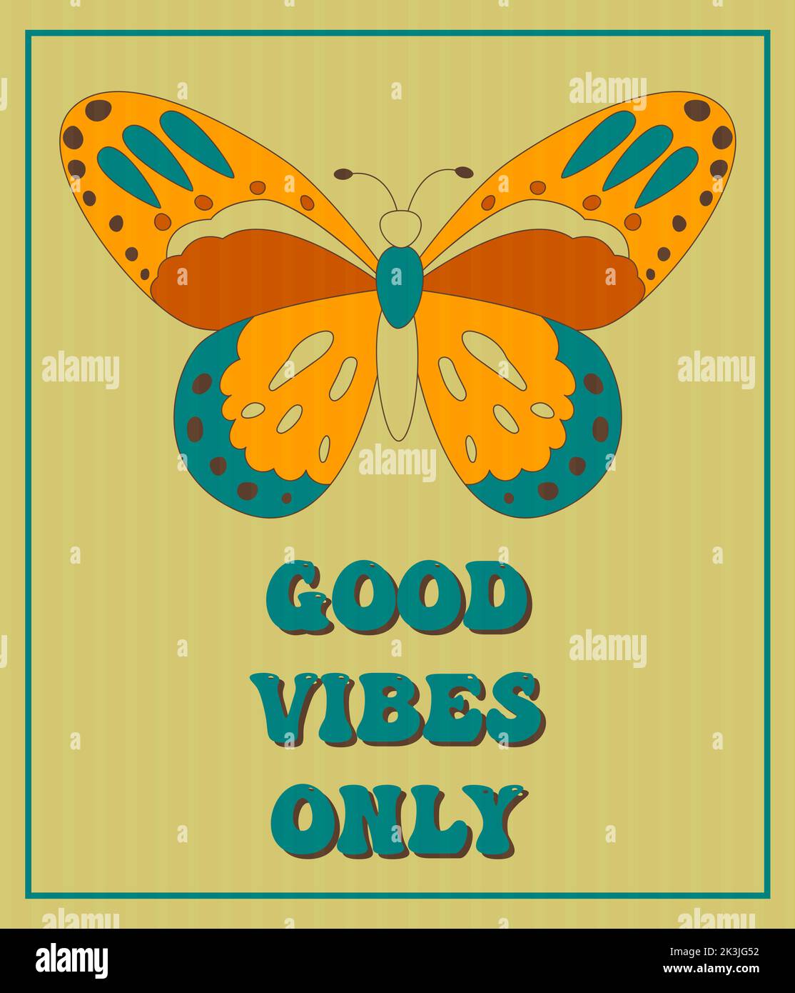 Retro groovy posters 60s 70s with groovy butterfly for cards, stickers ...