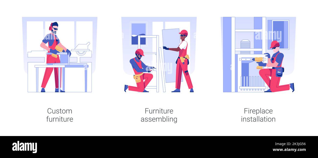 Interior decoration isolated concept vector illustration set. Custom ...