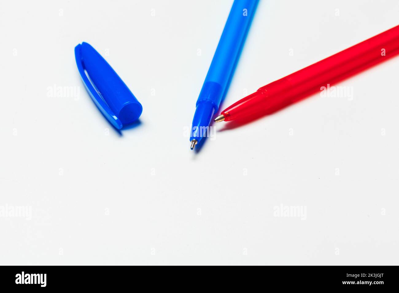 different colors pens isolated on the white background Stock Photo - Alamy