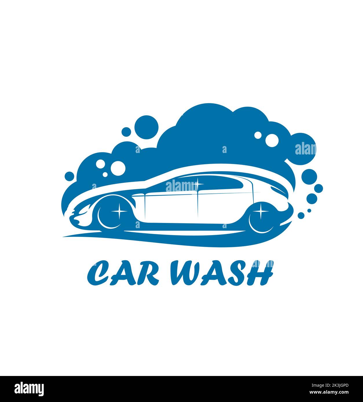 Car wash service icon. Automobile interior cleaning and detailing shop ...