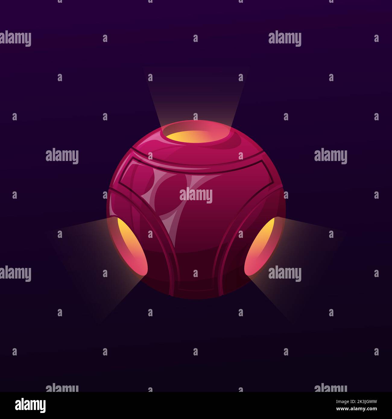 Cartoon fantastic cyber planet with holes, fantasy space and galaxy ...