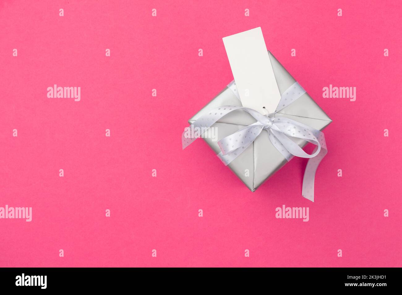 Flat lay composition with beautiful gift box Stock Photo - Alamy