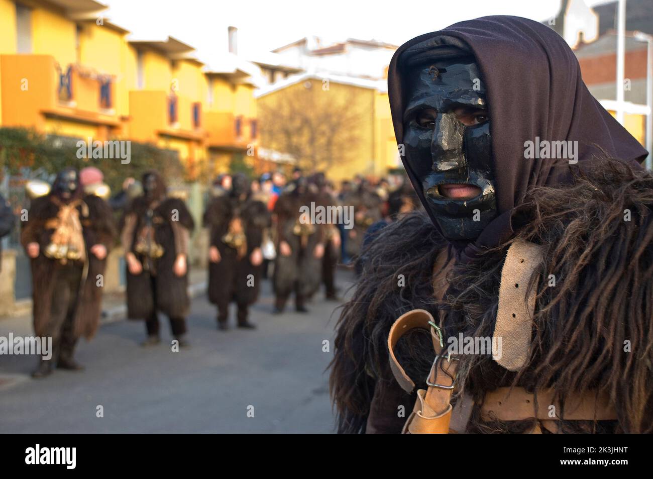 Typical carnival, Mamuthones parade, Mamoiada, Sardinia, Italy Stock ...