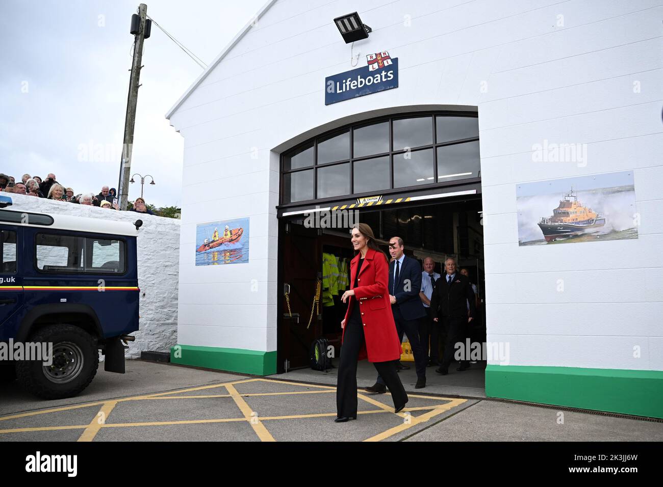 The Prince and Princess of Wales during their visit to the RNLI ...