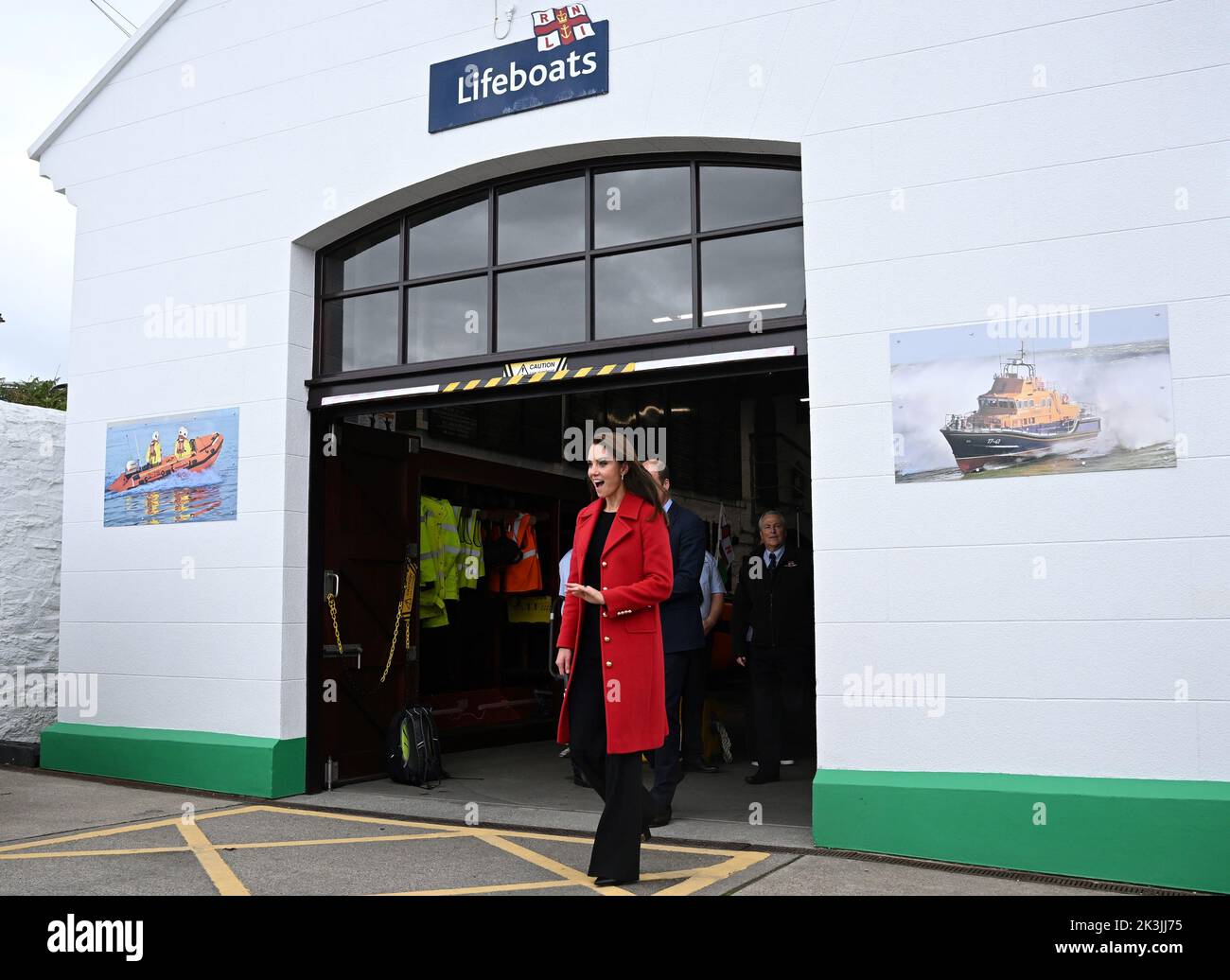 The Prince and Princess of Wales during their visit to the RNLI ...