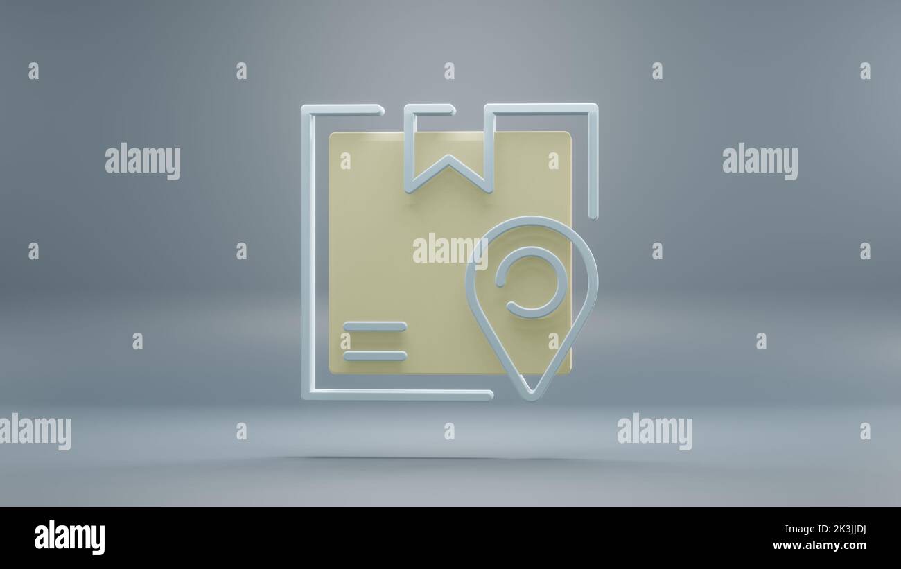 Beautiful abstract Delivery Box Tracking Location yellow light symbol ...
