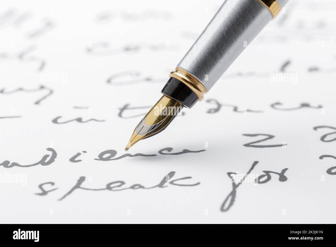 Fountain Pen on Written Page Stock Photo - Alamy