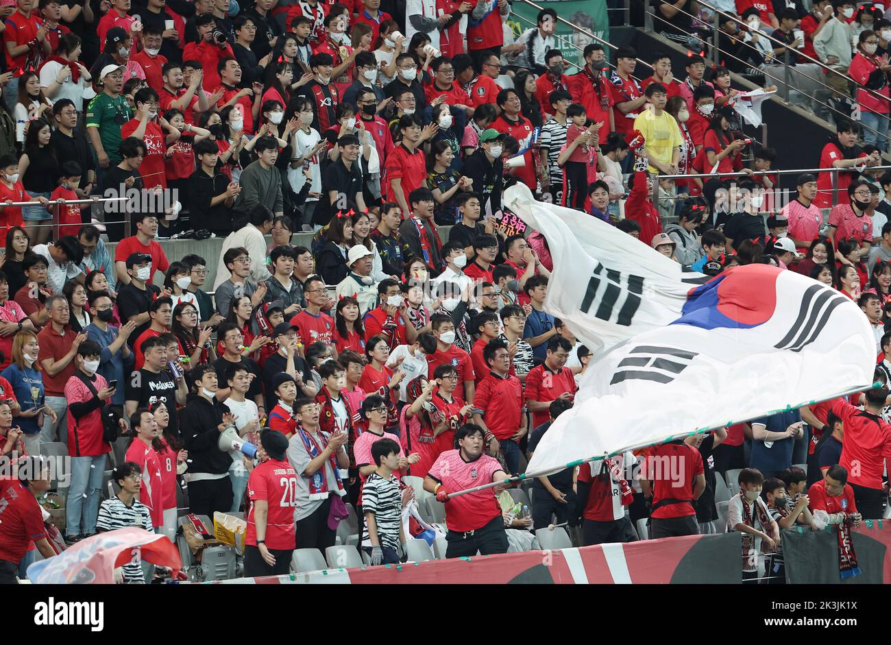 27th Sep, 2022. S.Korea-Cameroon friendly football match Fans without ...