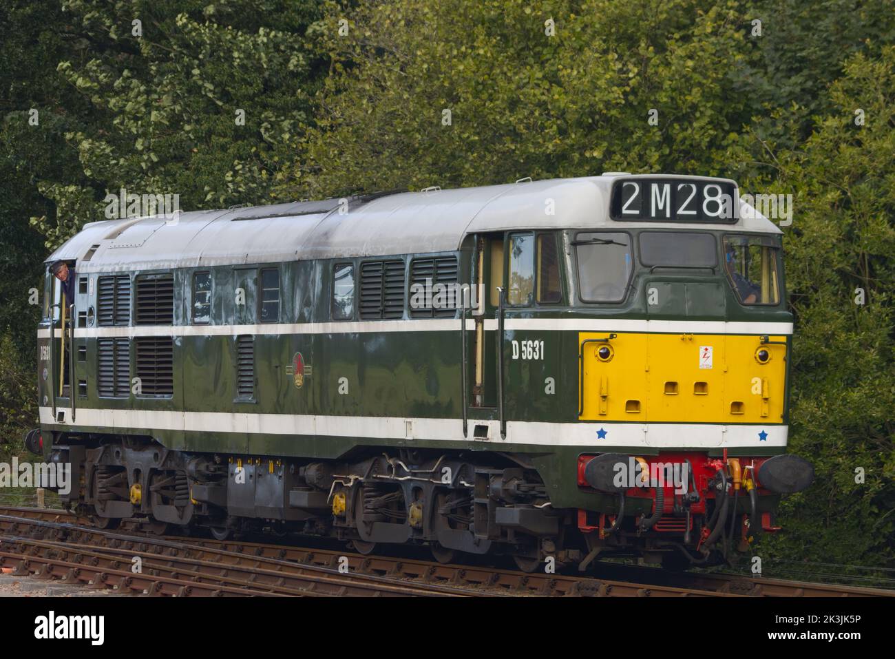 Class 31 diesel electric locomotive D5631 near Holt station on the ...