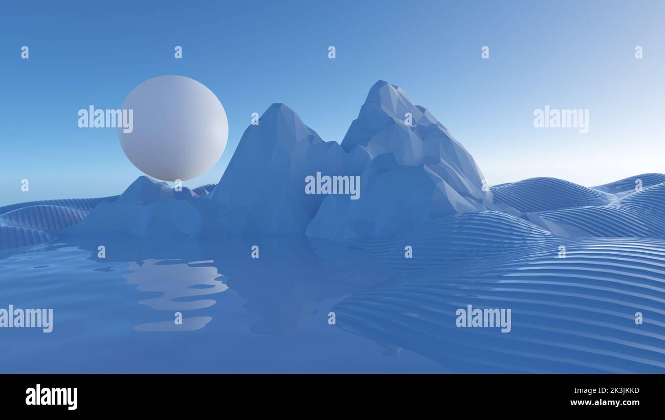 Beautiful Abstract landscapes montane strange moon light desert dunes ...