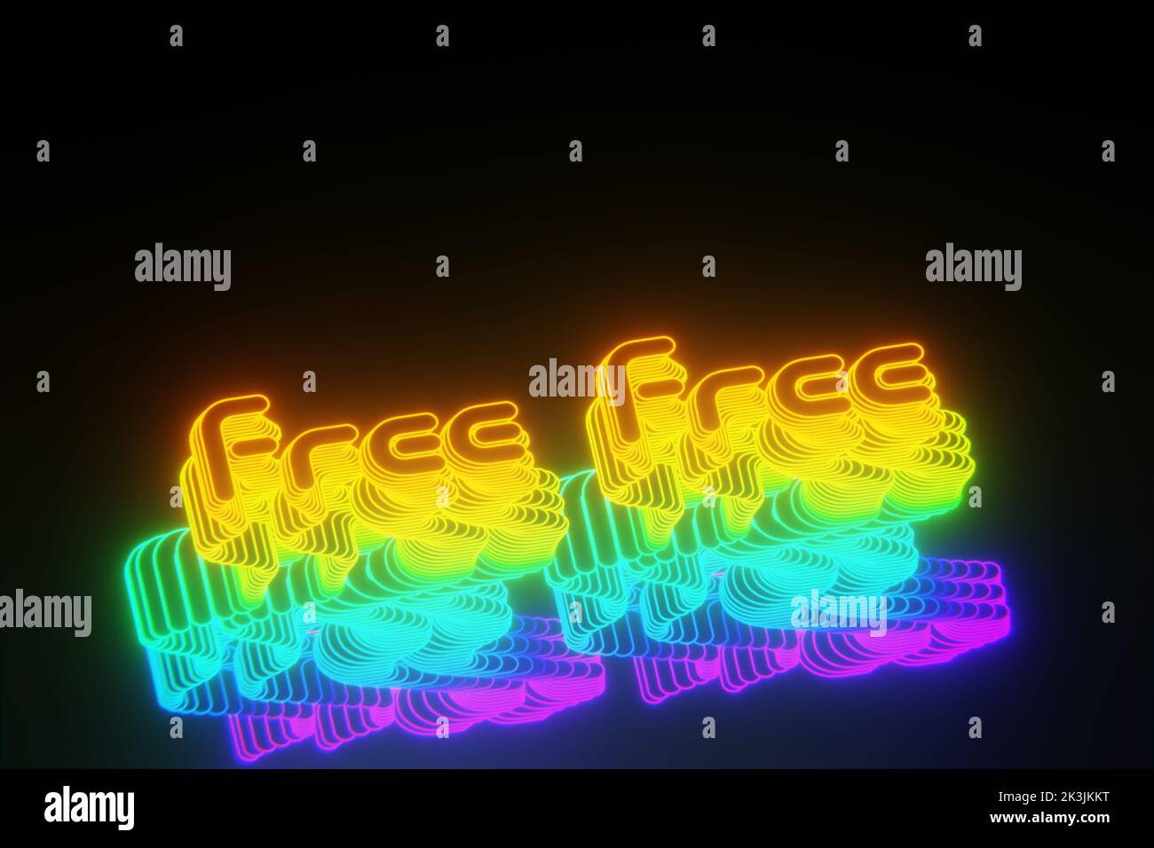 Beautiful Abstract neon background words SSSS on a black background. 3d ...