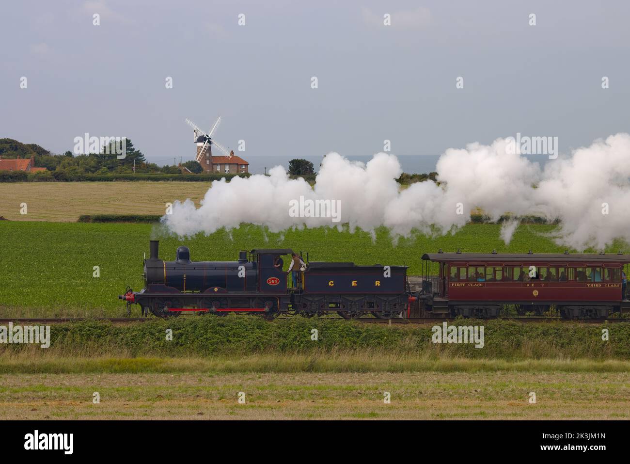 Steam locomotive GER Y14 0-6-0 – 564 pulling a train with the Wisbech ...